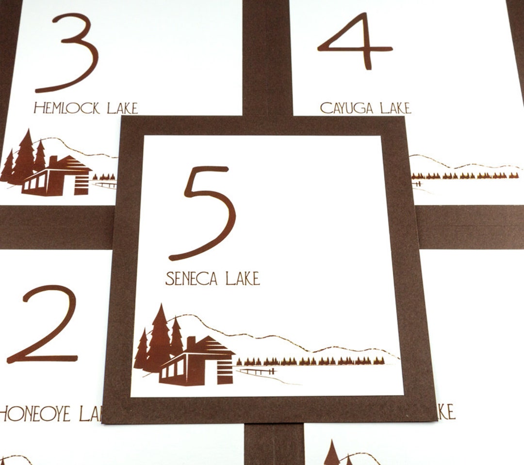 Lake Cabin Table Number: Custom Camping Wedding Reception Decor - Etsy