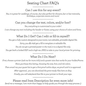 Milwaukee Printable Seating Chart for weddings, sent ready to print ...