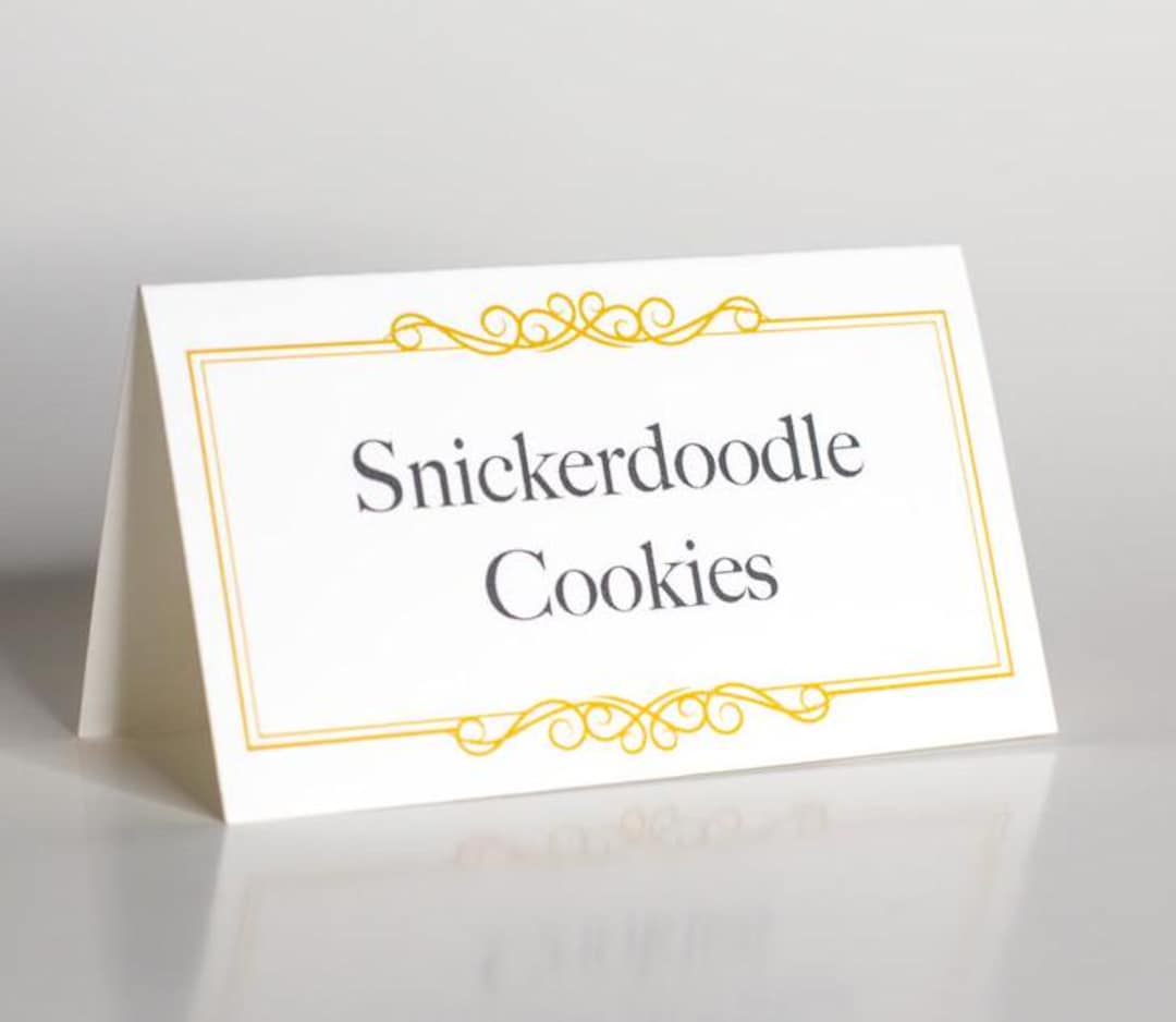 Elegant Scroll Border Place Cards: Wedding, Shower, Buffet, Cookie ...