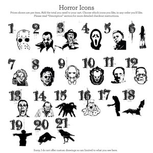 Halloween Monsters Table Number for Gothic Horror Themed Weddings or ...