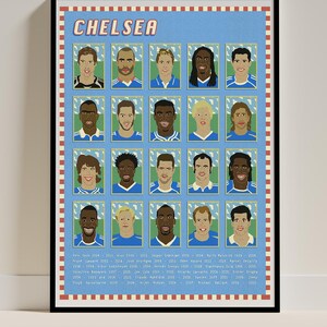 Chelsea Legends Print. Hand Drawn Football Poster - Etsy