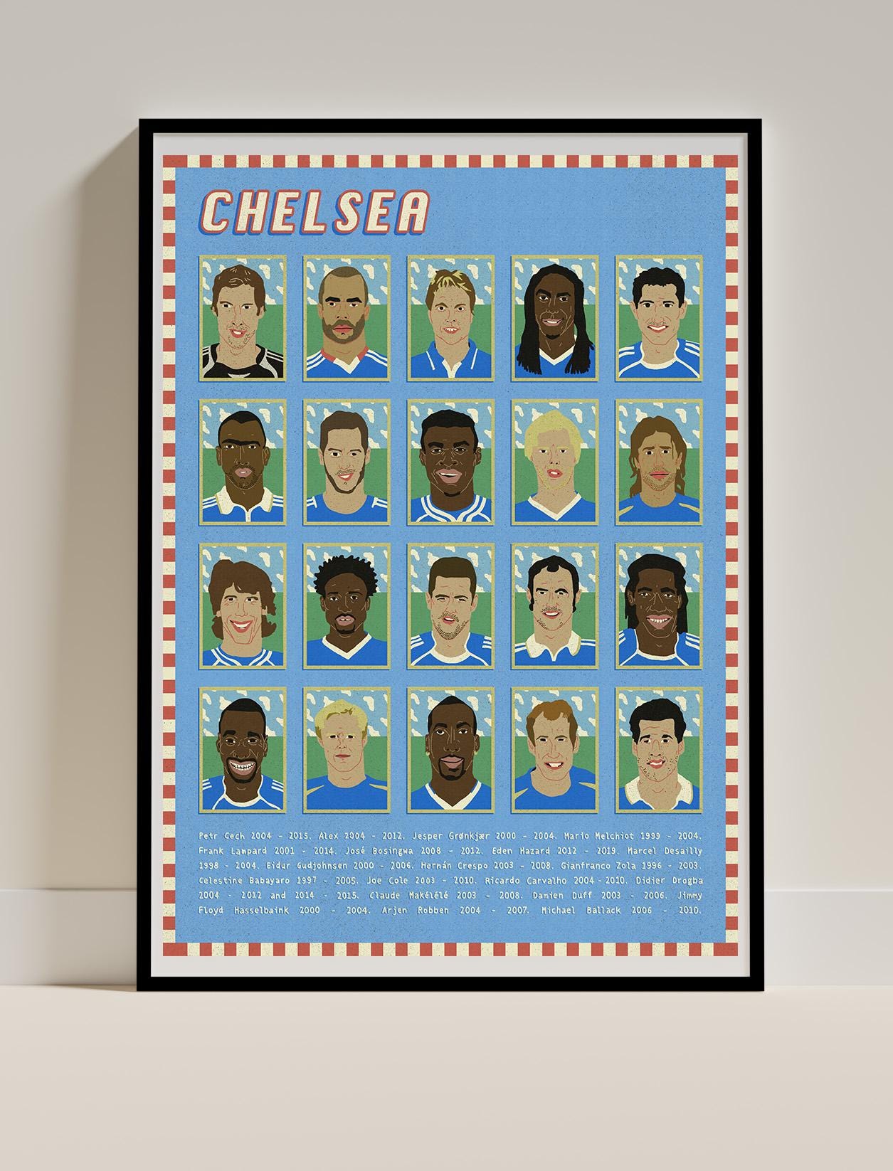 Chelsea Legends Print. Hand Drawn Football Poster - Etsy