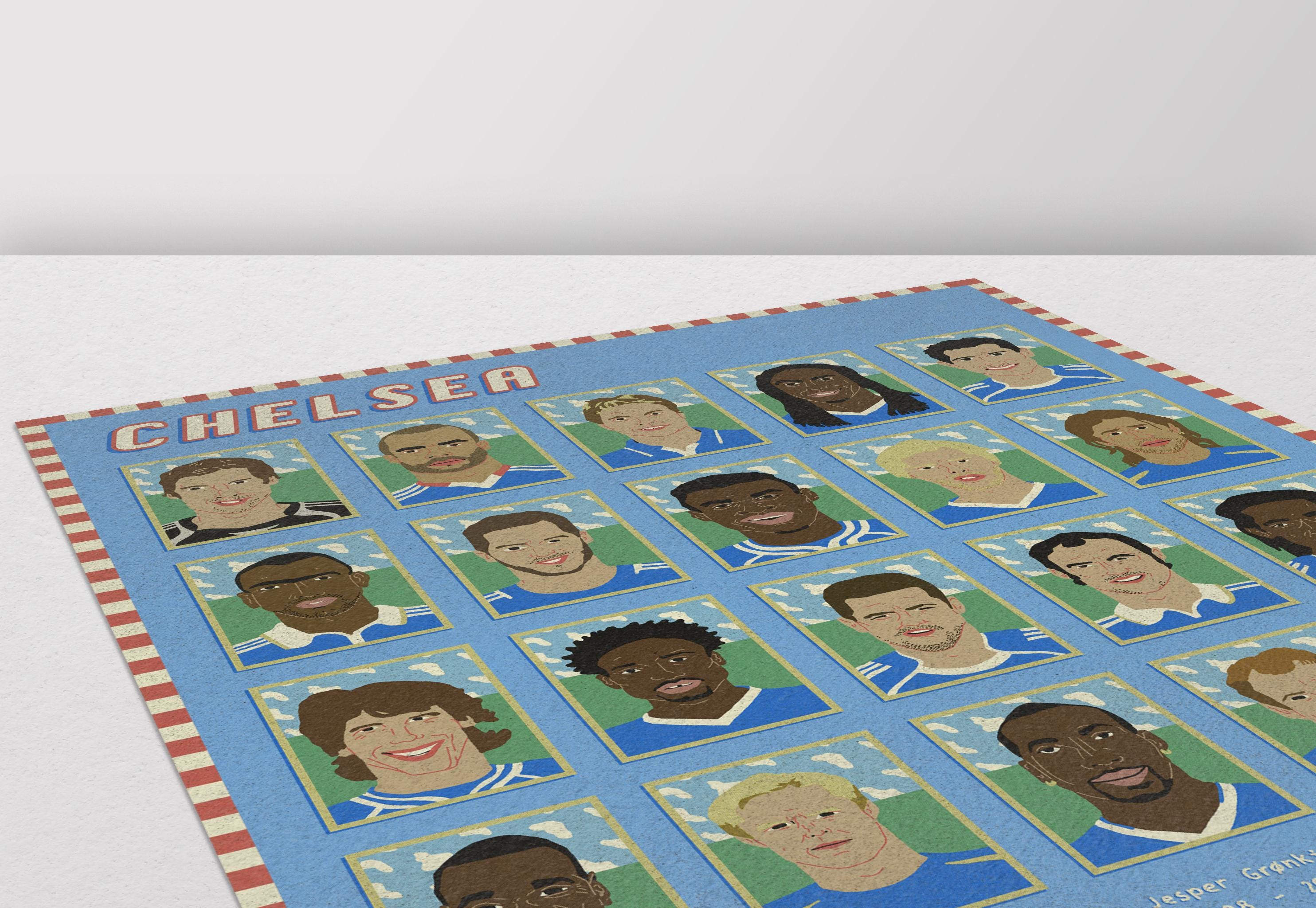 Chelsea Legends Print. Hand Drawn Football Poster - Etsy