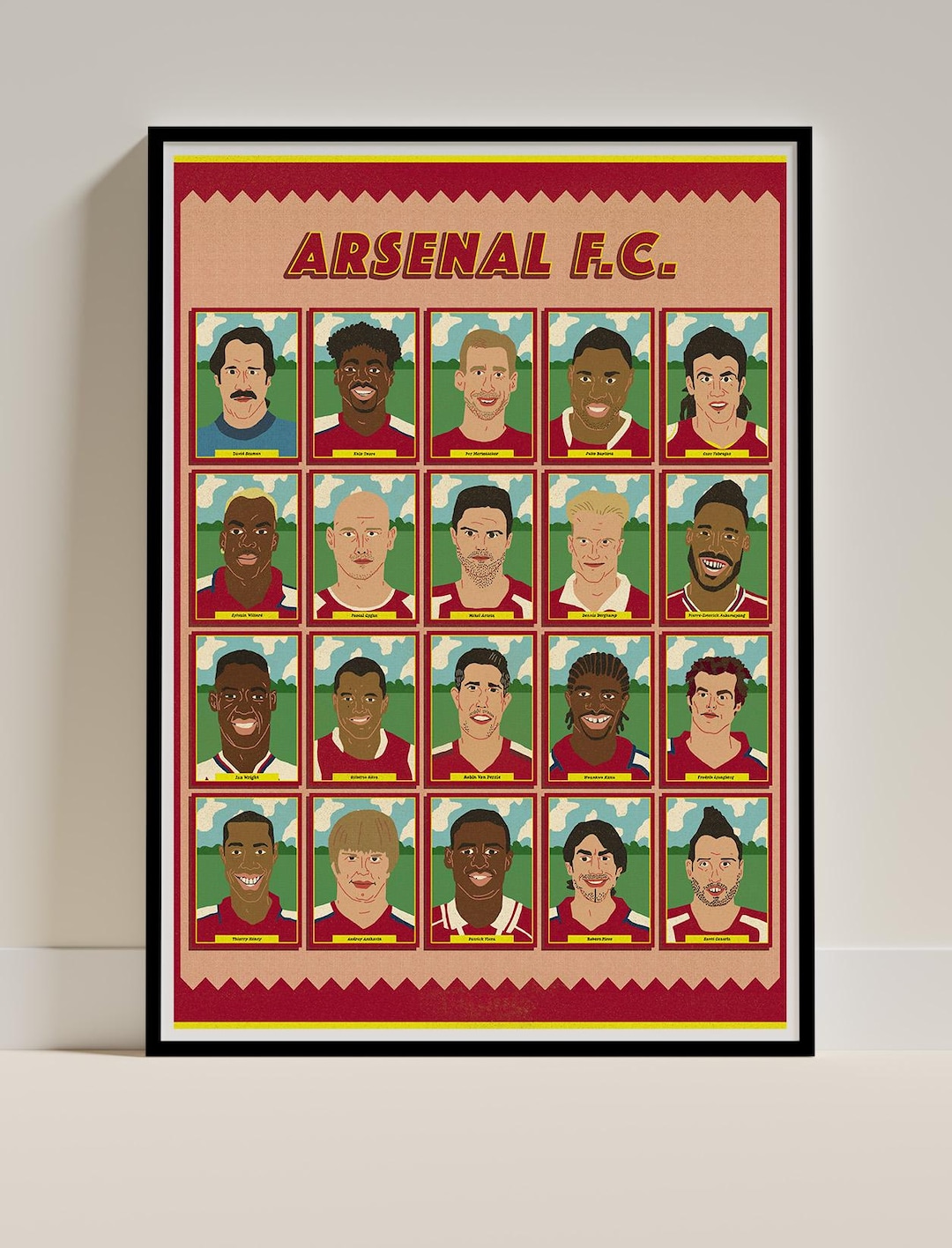 Arsenal Legends Print. Hand Drawn Football Poster - Etsy