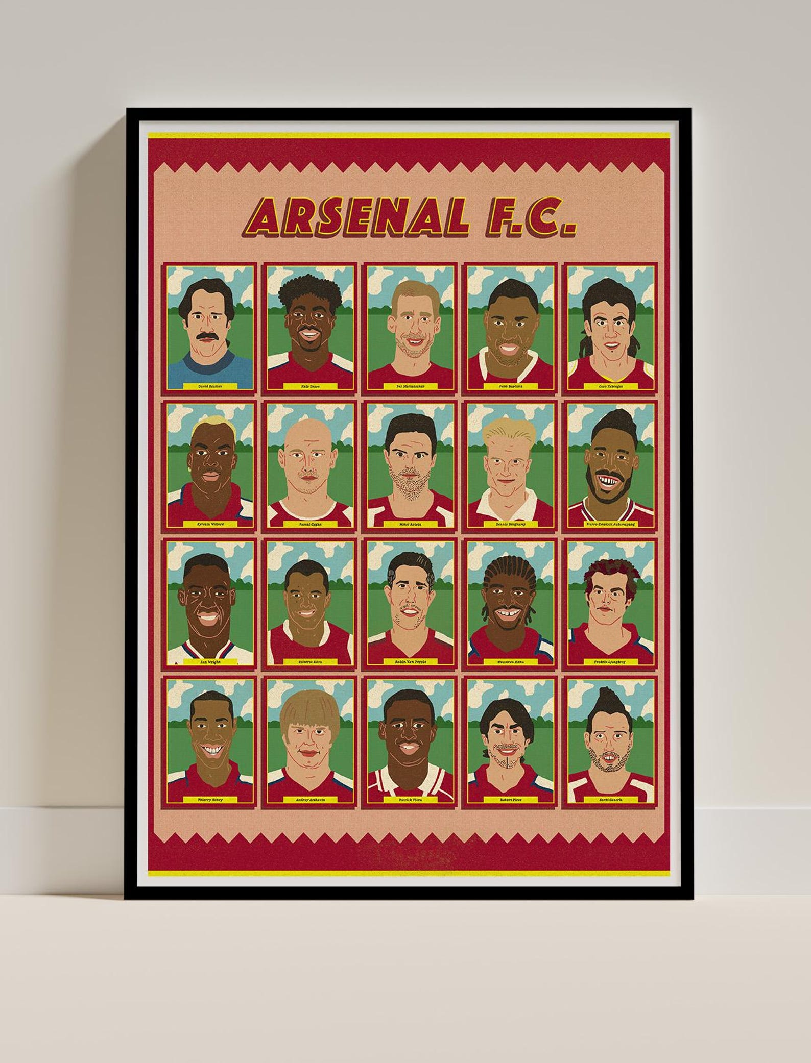 Arsenal Legends Print. Hand Drawn Football Poster - Etsy