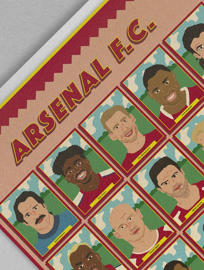 Arsenal Legends Print. Hand Drawn Football Poster - Etsy
