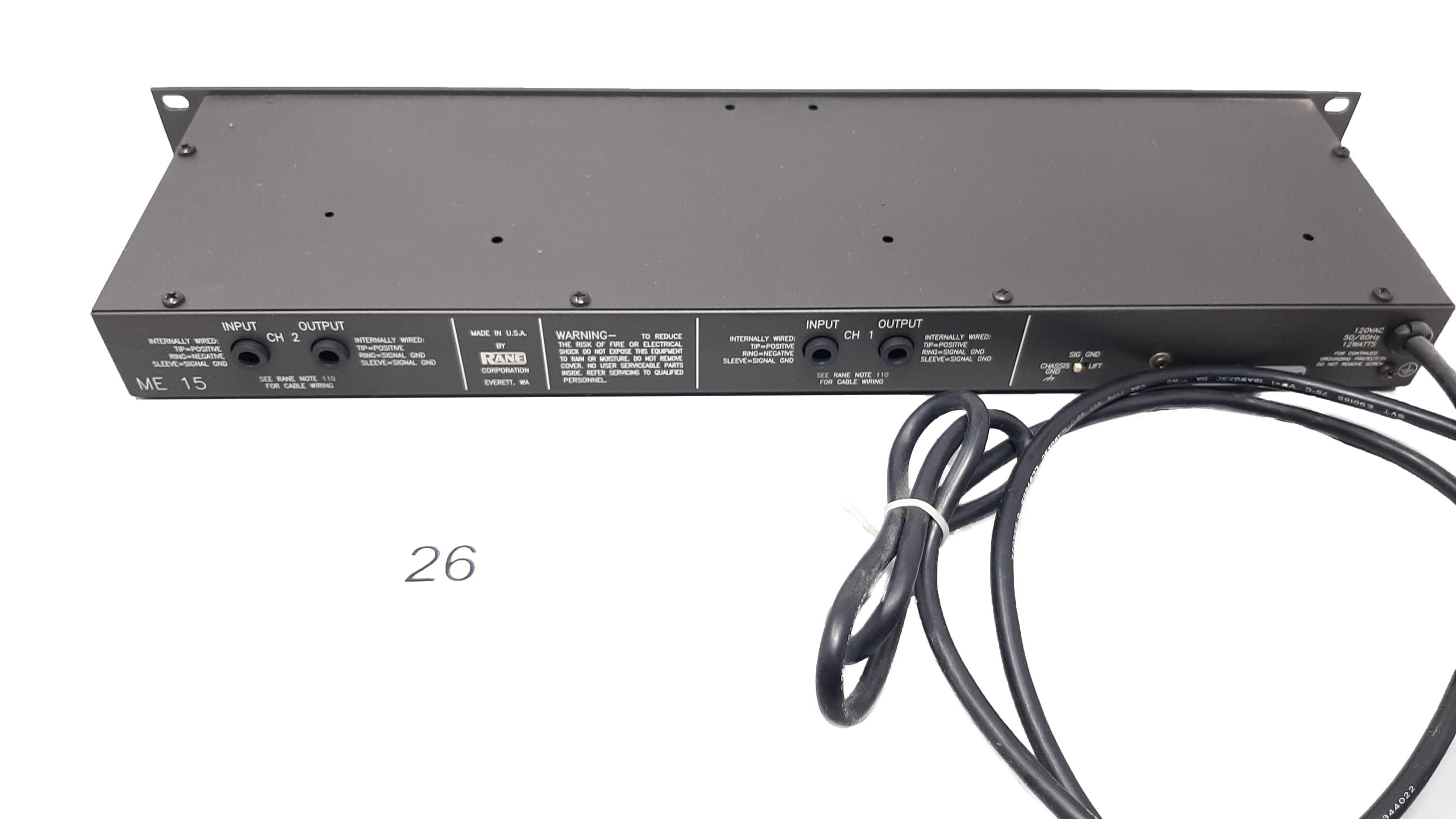 Rane ME-15 Graphic Equalizer (1990s) – Vintage Rackmount EQ With Manual ...