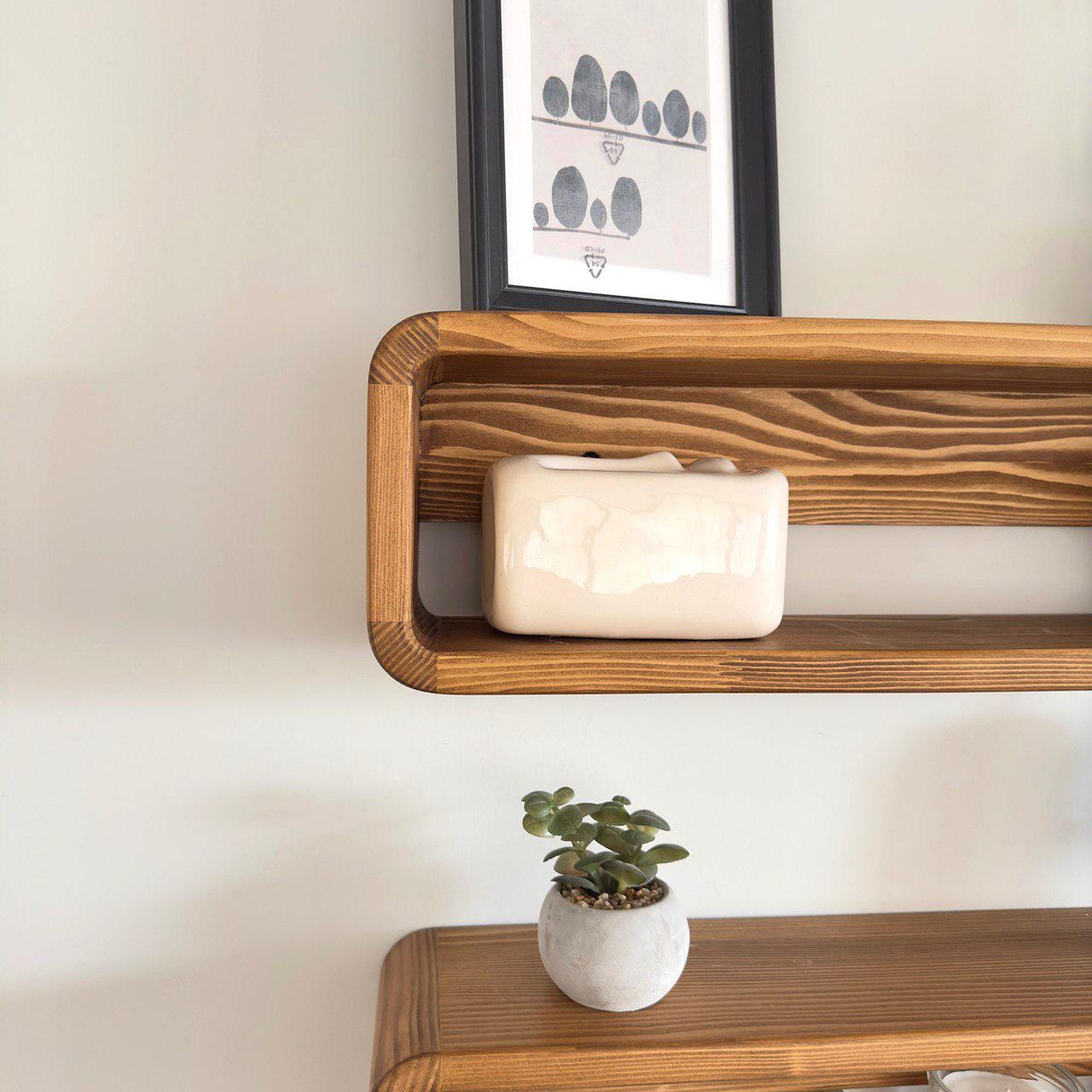 Mod Shelf Decor Colorful Oval Mid Century Modern Floating Shelves Mod ...