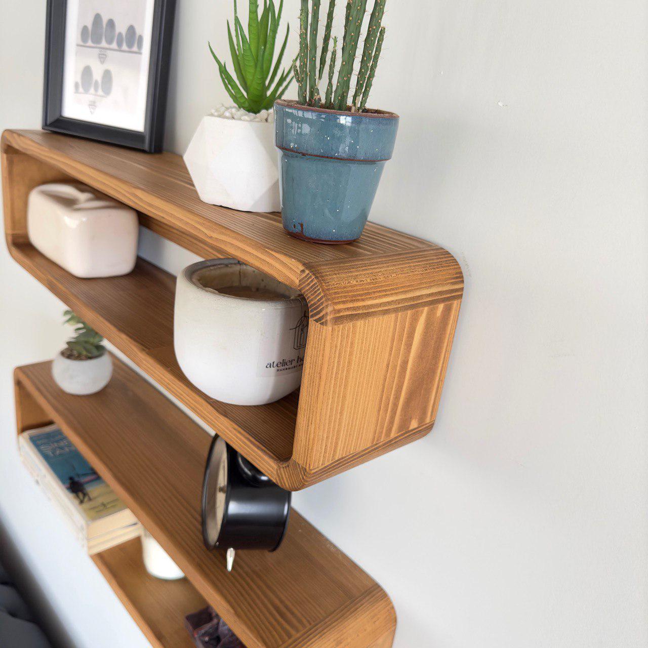 Mod Shelf Decor Colorful Oval Mid Century Modern Floating Shelves Mod ...