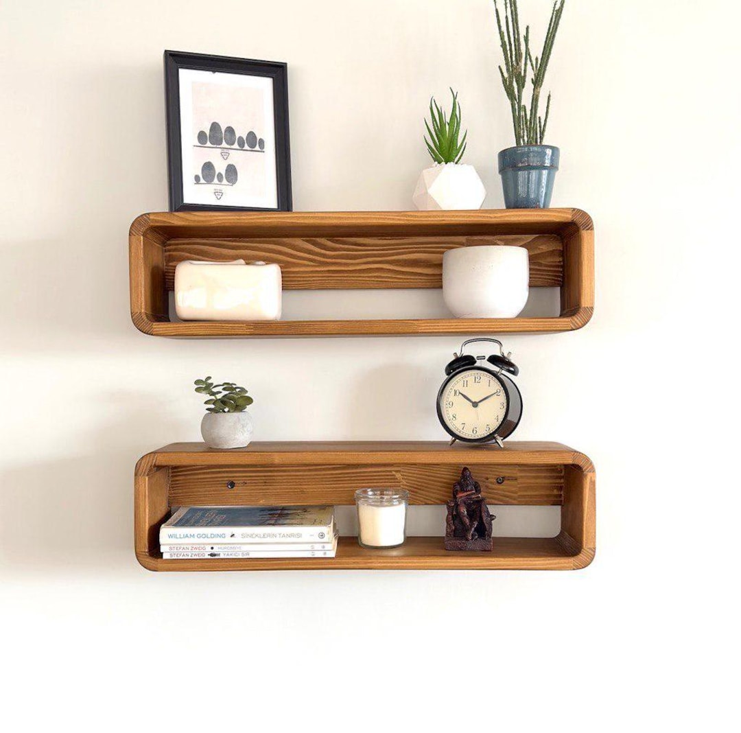 Mod Shelf Decor Colorful Oval Mid Century Modern Floating Shelves Mod ...