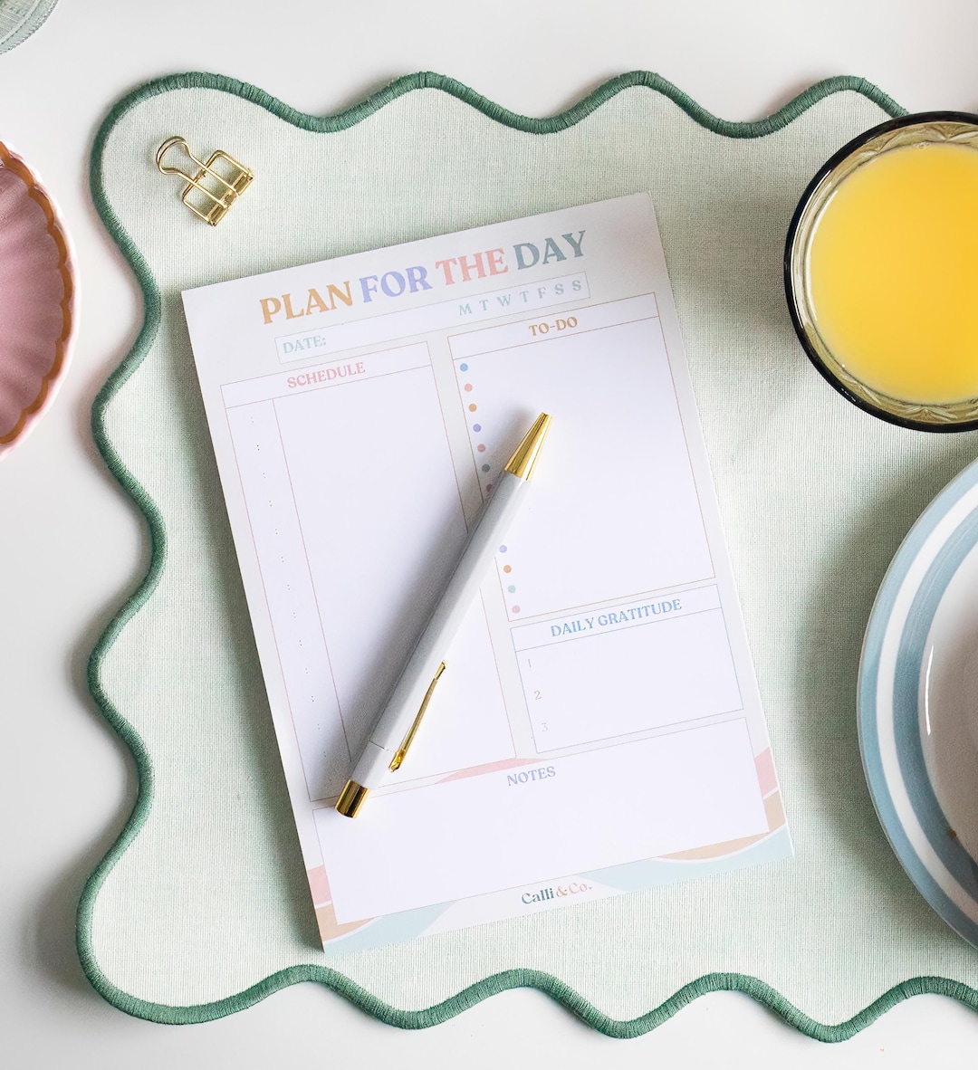 A5 Daily Planner Pad: Hourly Schedule, Gratitude List - Pastel Design ...