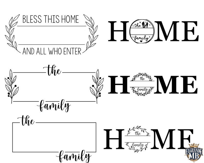 Family Name Monogram SVG Bundle: Floral Frame Designs (digital Download ...