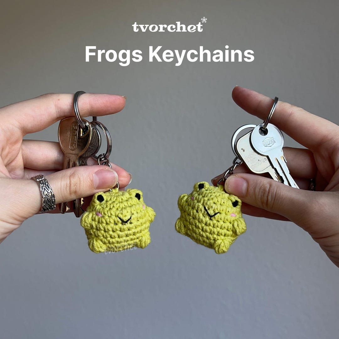 Crochet Frog Keychains Set – Handmade Amigurumi Frogs Couple | Cute ...