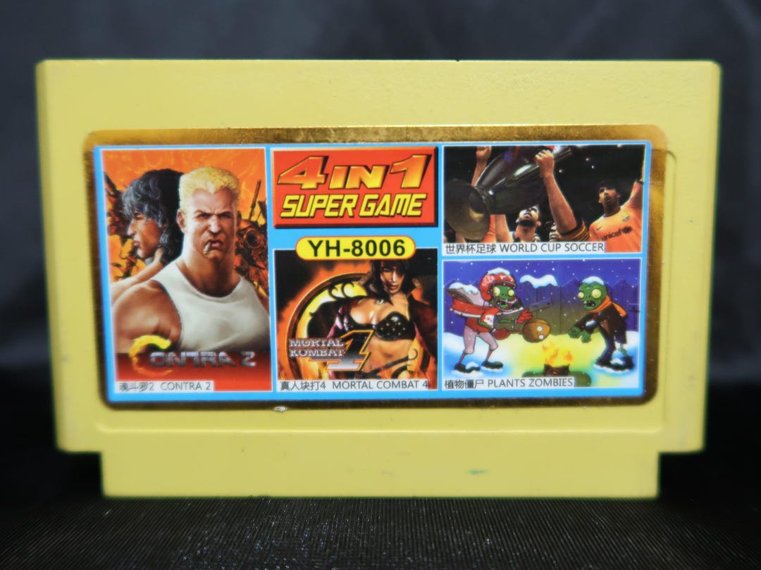 8 Bit Plants Zombies 4in1 Game Cartridge 2000s for Famiclone Console ...