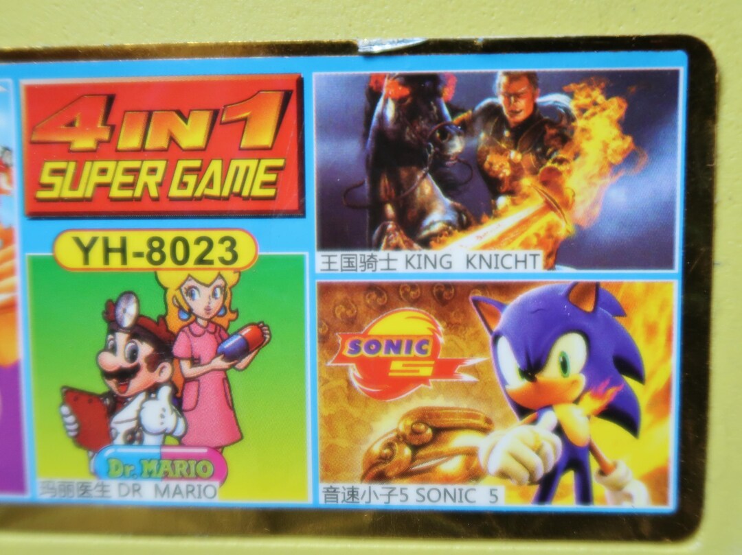 8 Bit Sonic, Aladdin 4 in 1 Game Cartridge 2000s for Famiclone Console ...