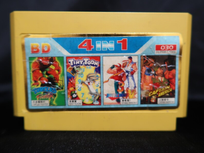 Rare 8 Bit Turtles Fighter 4in1 Game Cartridge 2000s for Famiclone ...