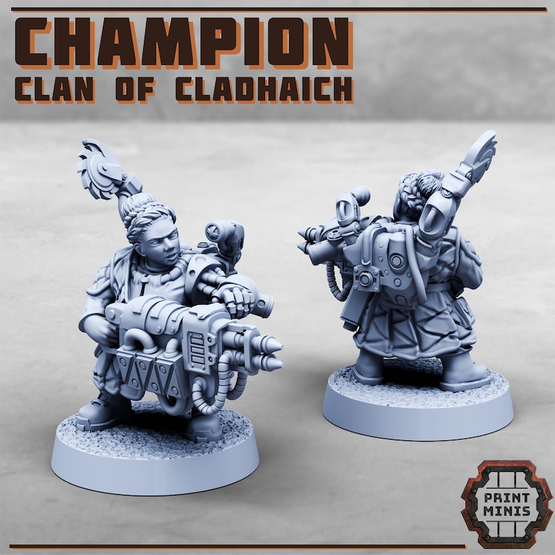 Sci-fi Female Champion Miniature: Clan Cladhaich, Abs-like Resin (in 28 ...