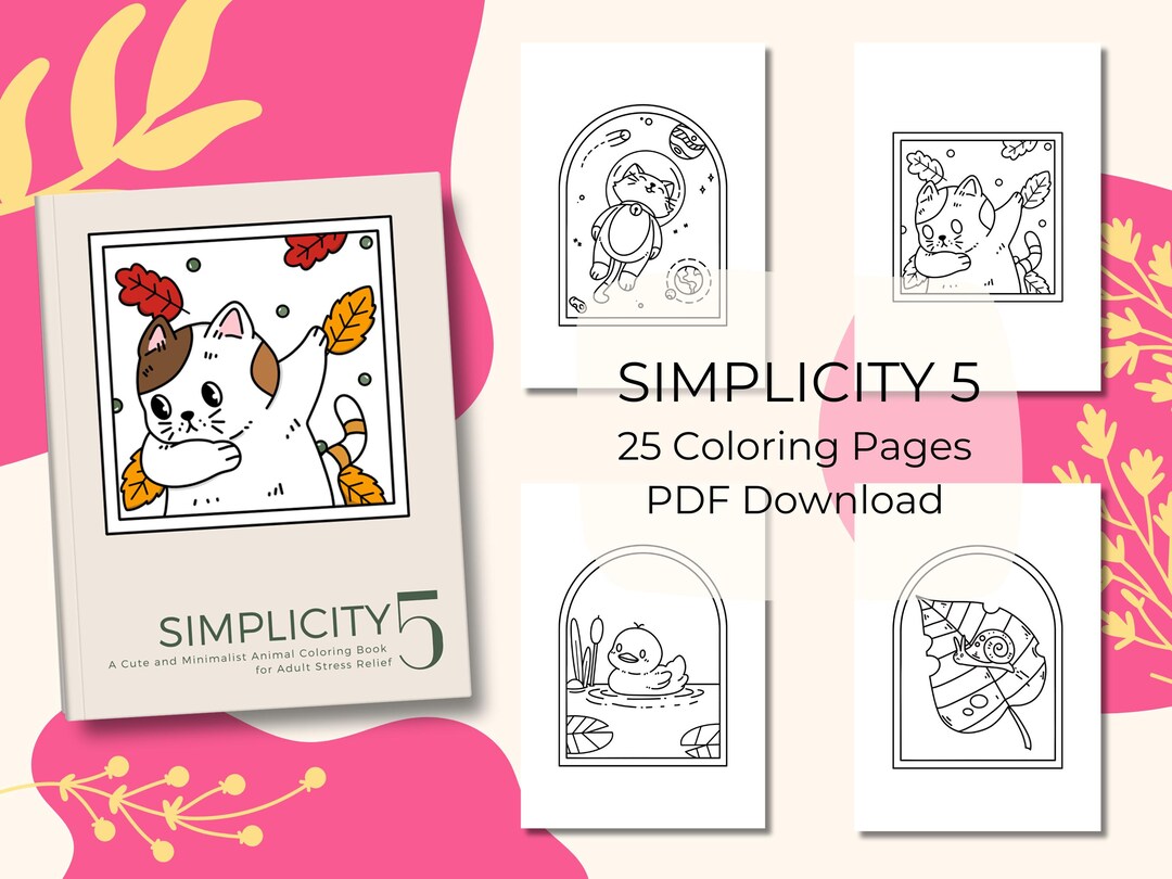 Simplicity 5: 25 Coloring Pages - Etsy