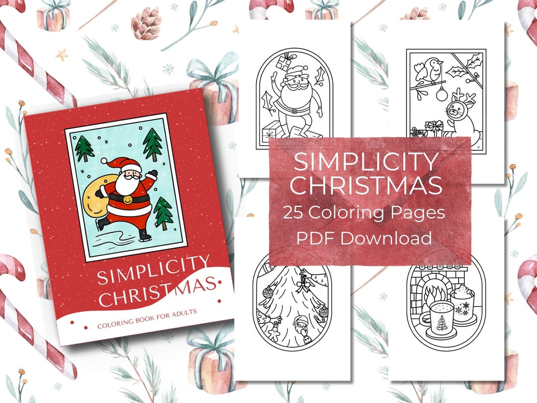 Simplicity Christmas: 25 Coloring Pages - Etsy