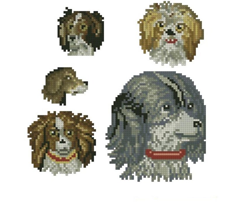 Small Dogs Collection Cross Stitch and Berlin Wool Work Digital Pattern ...