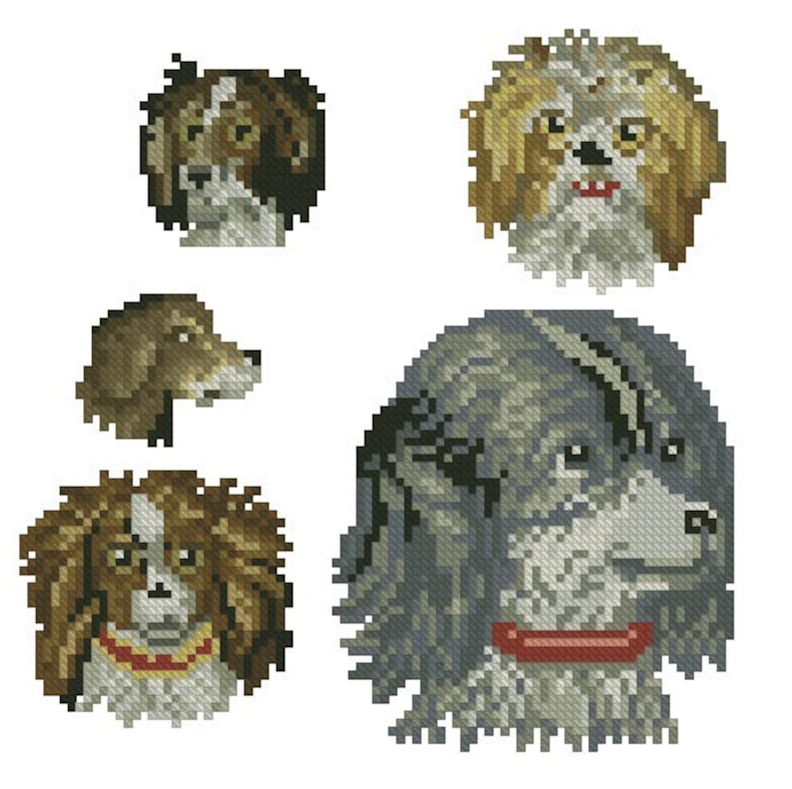 Small Dogs Collection Cross Stitch and Berlin Wool Work Digital Pattern ...