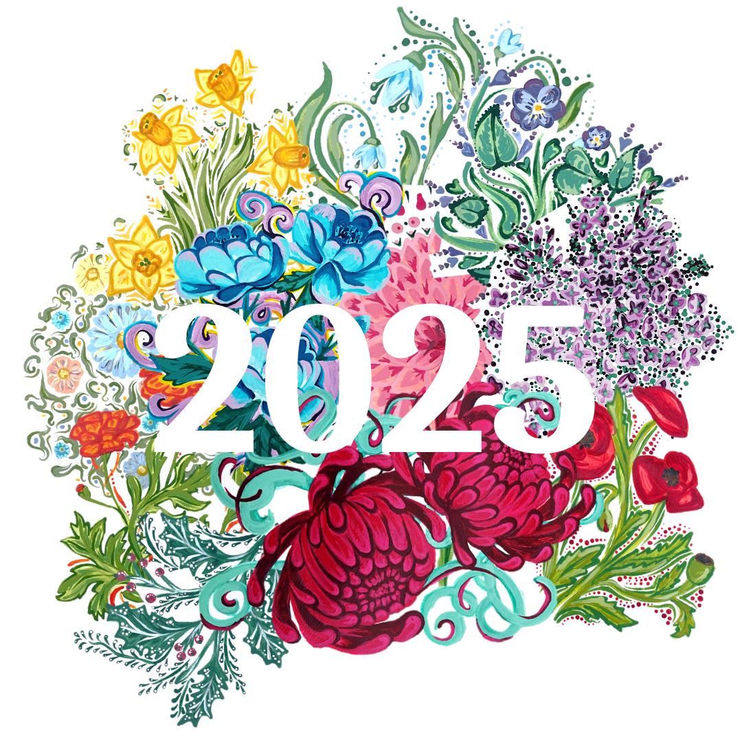 2025 Floral Calendar – A Hand-painted Flower for Each Month - Etsy