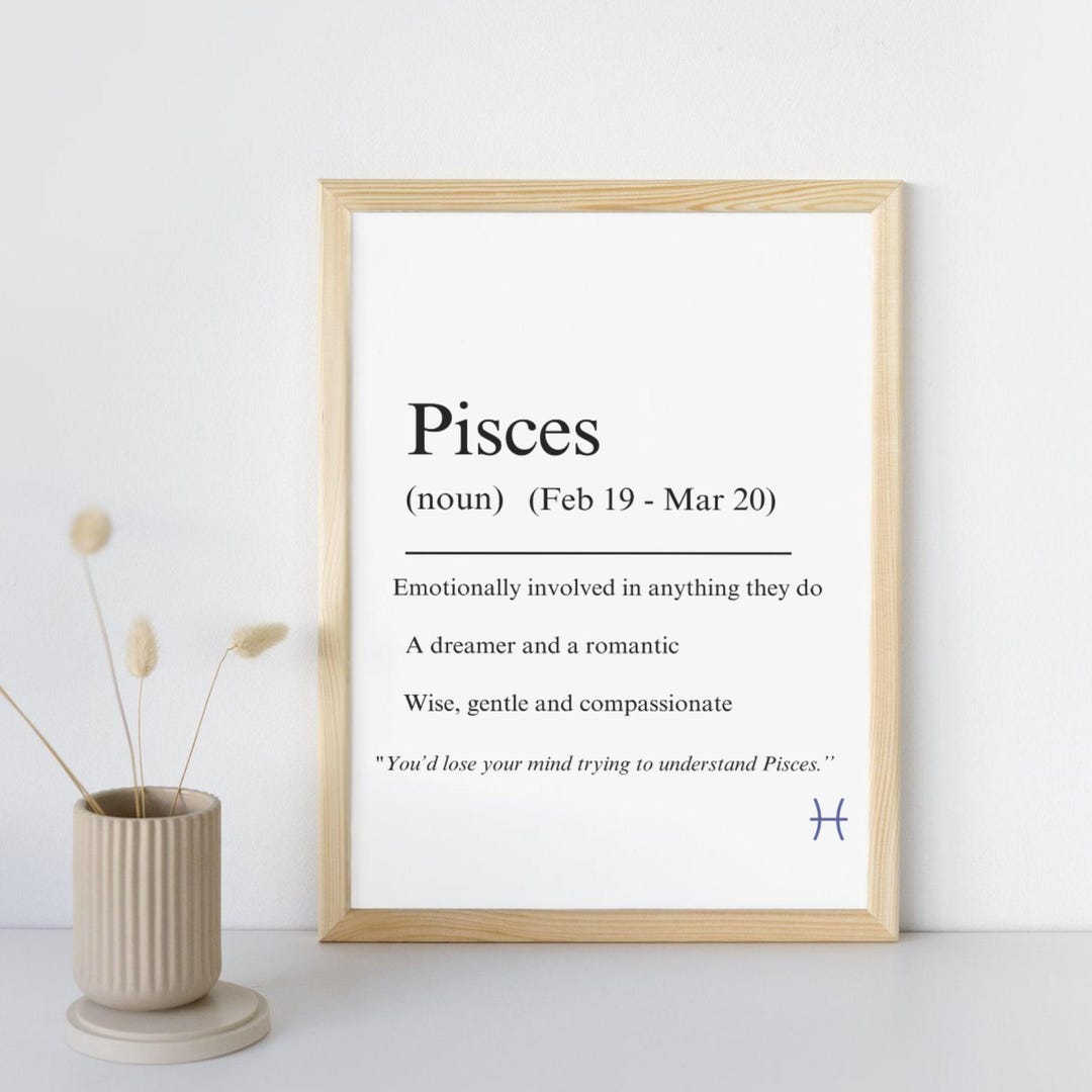 Pisces Star Sign Definition Modern Dictionary Meaning Poster Star Sign ...