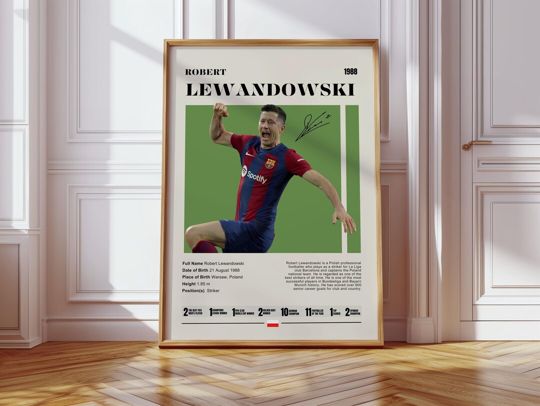 Robert Lewandowski Poster, Barcelona Poster, Soccer Jersey, Sports ...