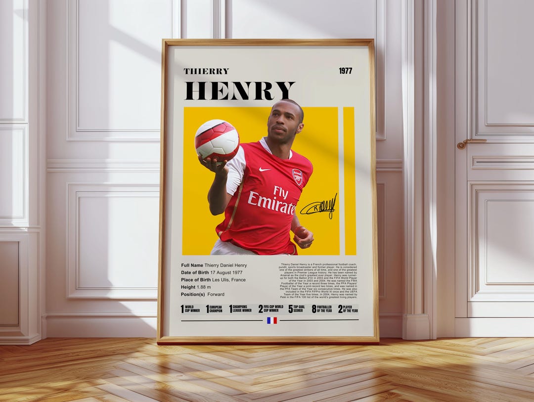Thierry Henry Poster, Thierry Henry Soccer Wall Art, Football Decor ...