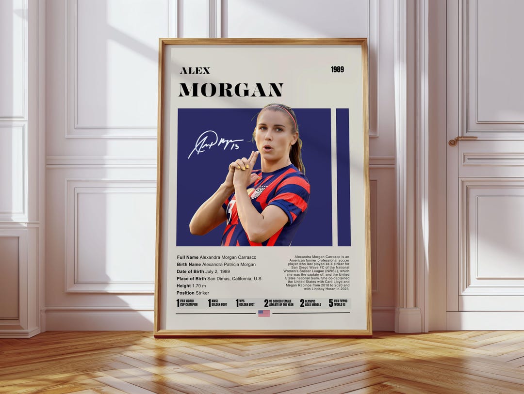 Alex Morgan Poster, USA Women Footballer, Soccer Gifts, Sports Poster ...