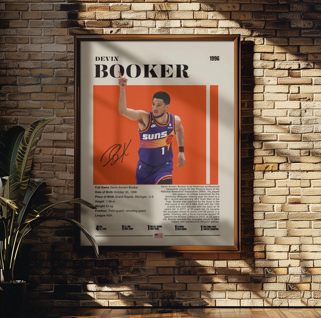Devin Booker Poster, Phoenix Suns Poster, NBA Poster, Sports Poster ...