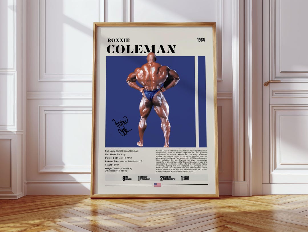 Ronnie Coleman Poster, Bodybuilding Poster, Gym Wall Art, Sports Poster ...