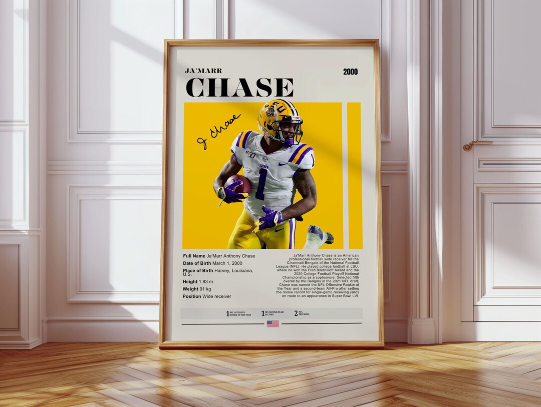 Ja’marr Chase Poster, Cincinnati Bengals Poster, NFL Poster, Sports ...