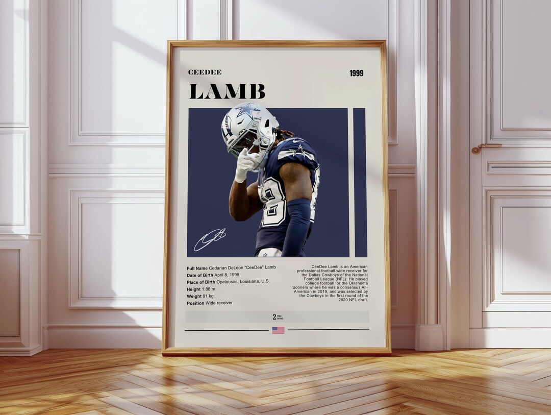 Ceedee Lamb Poster, Dallas Cowboys Poster, Sports Poster, NFL Poster ...