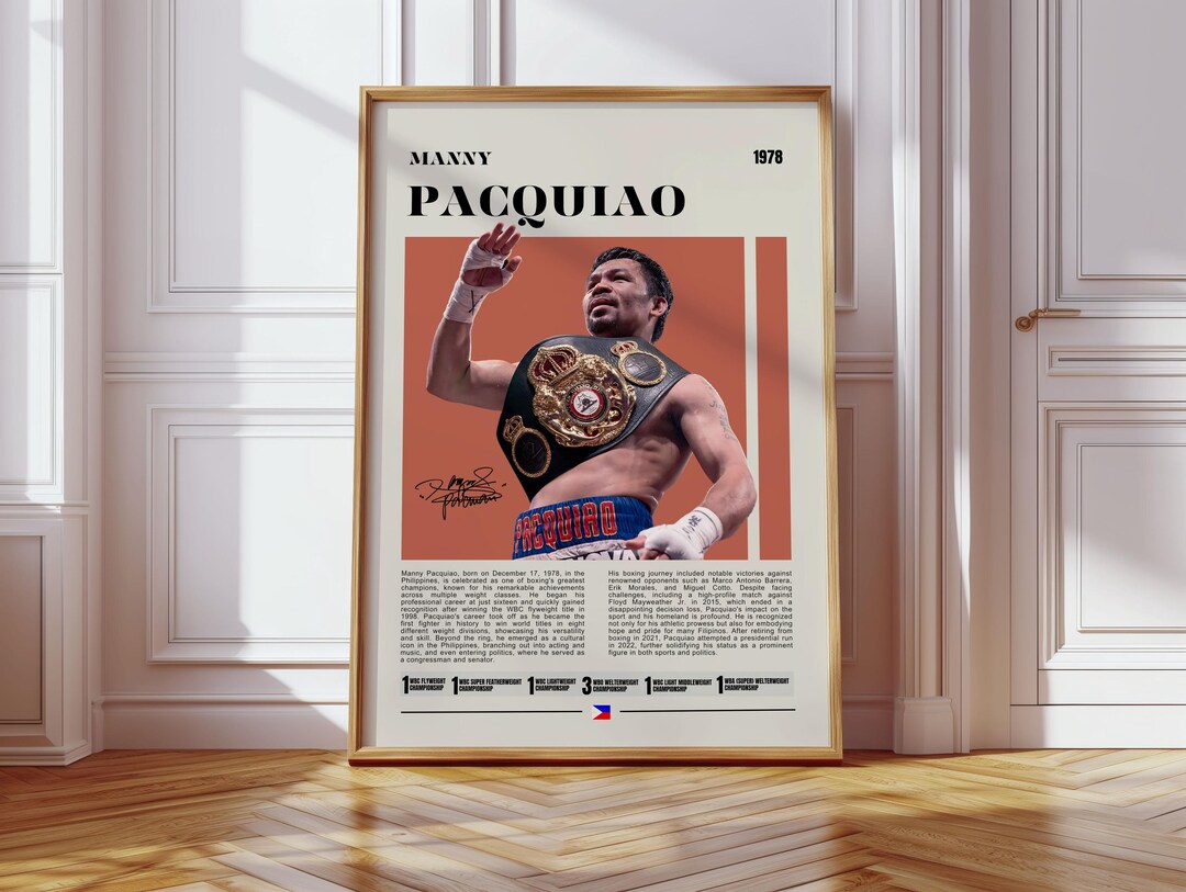 Manny Pacquiao Poster, Boxing Poster, Sports Poster, Boxing Wall Art ...
