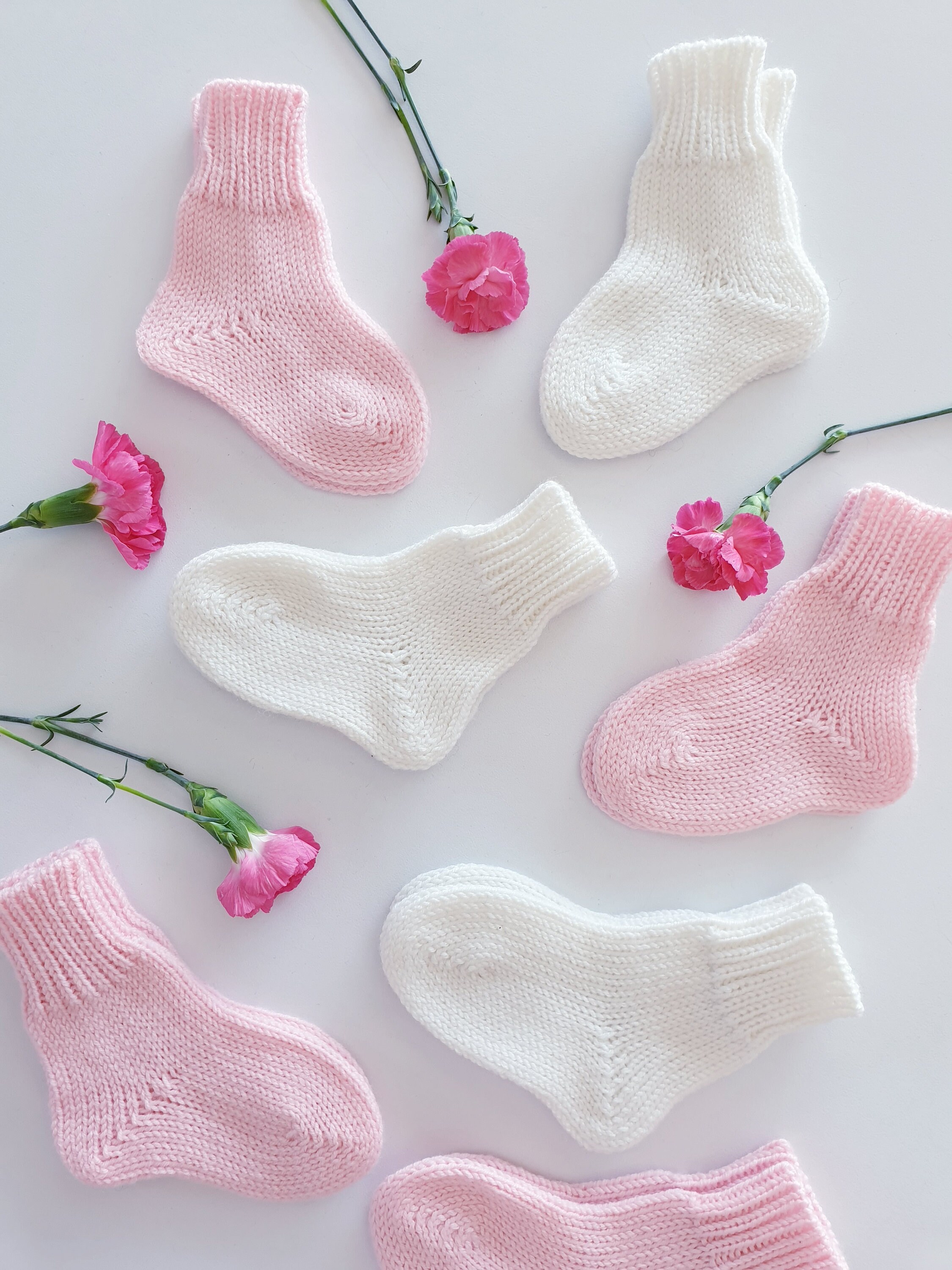 Merino Wool Baby Socks 4 COLORS, Newborn Socks for Girls, Hand Knitted ...