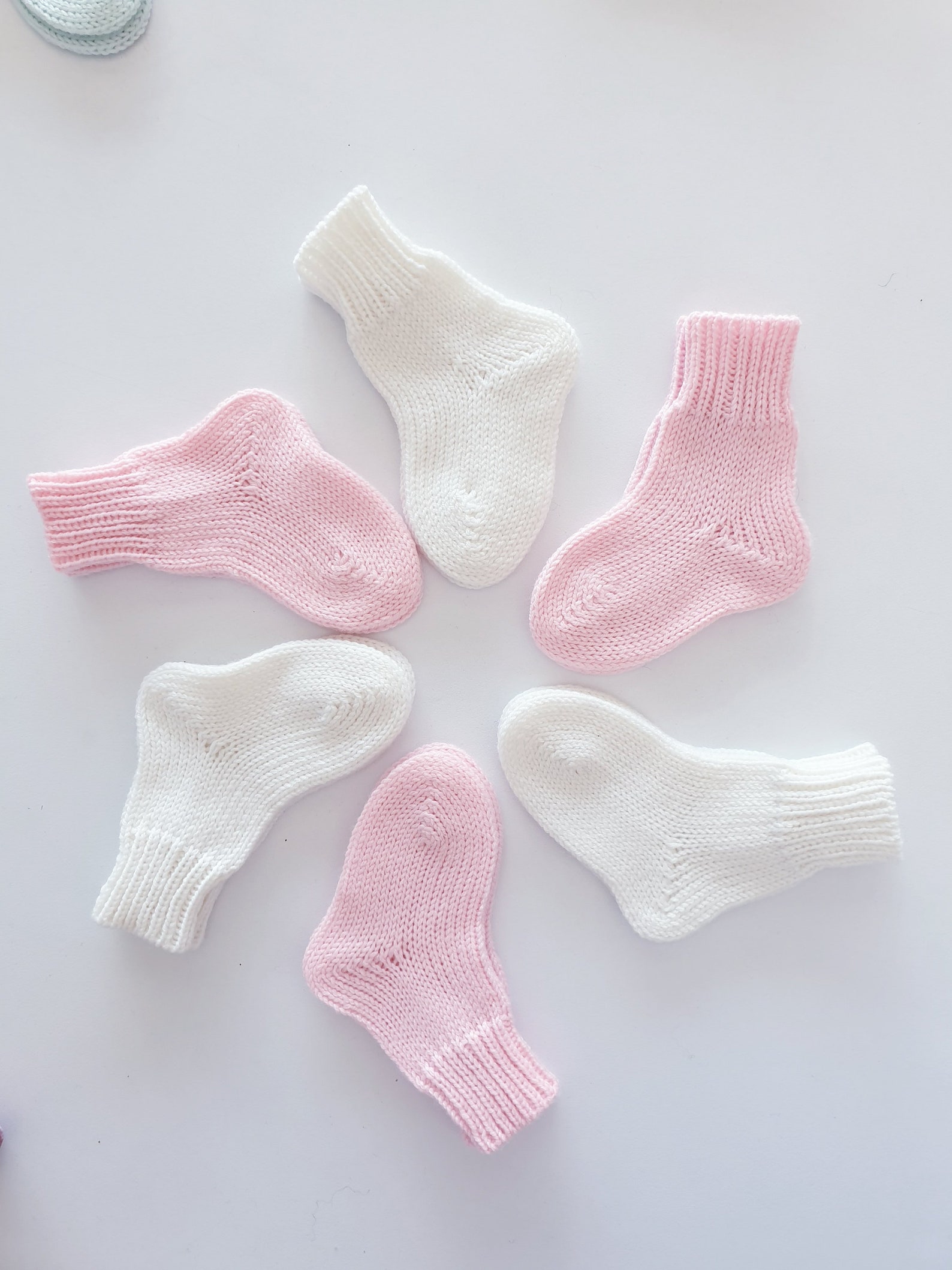 Merino Wool Baby Socks 4 COLORS, Newborn Socks for Girls, Hand Knitted ...