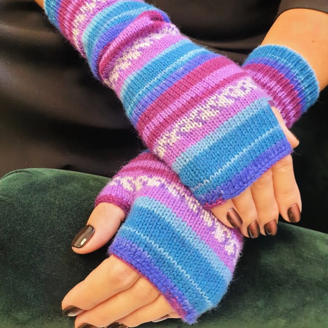 Wristbands, Fingerless for Women , Hand Knitted Arm Warmers, Winter ...
