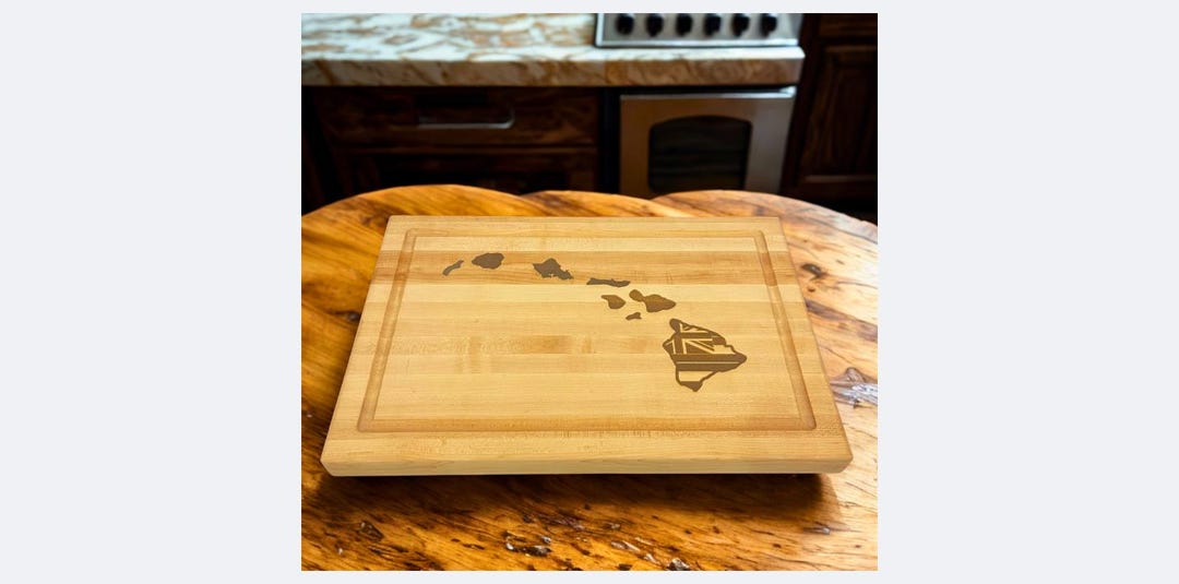 Hawaiian Islands Engraved Thick Maple Cutting Board. Food Prep ...