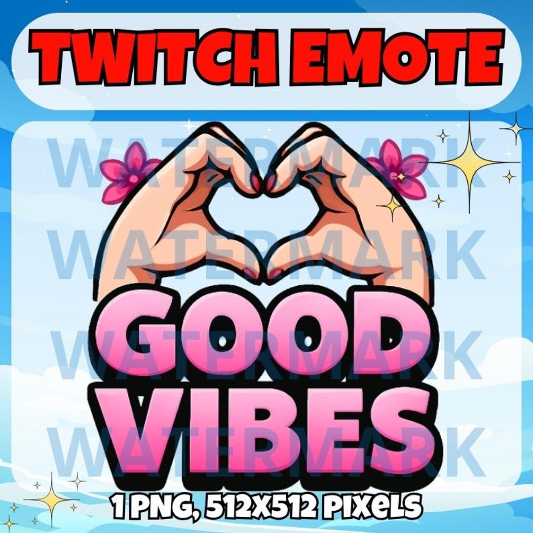 Pink Good Vibes Twitch Emote - Funny Emote for Twitch Discord Youtube ...
