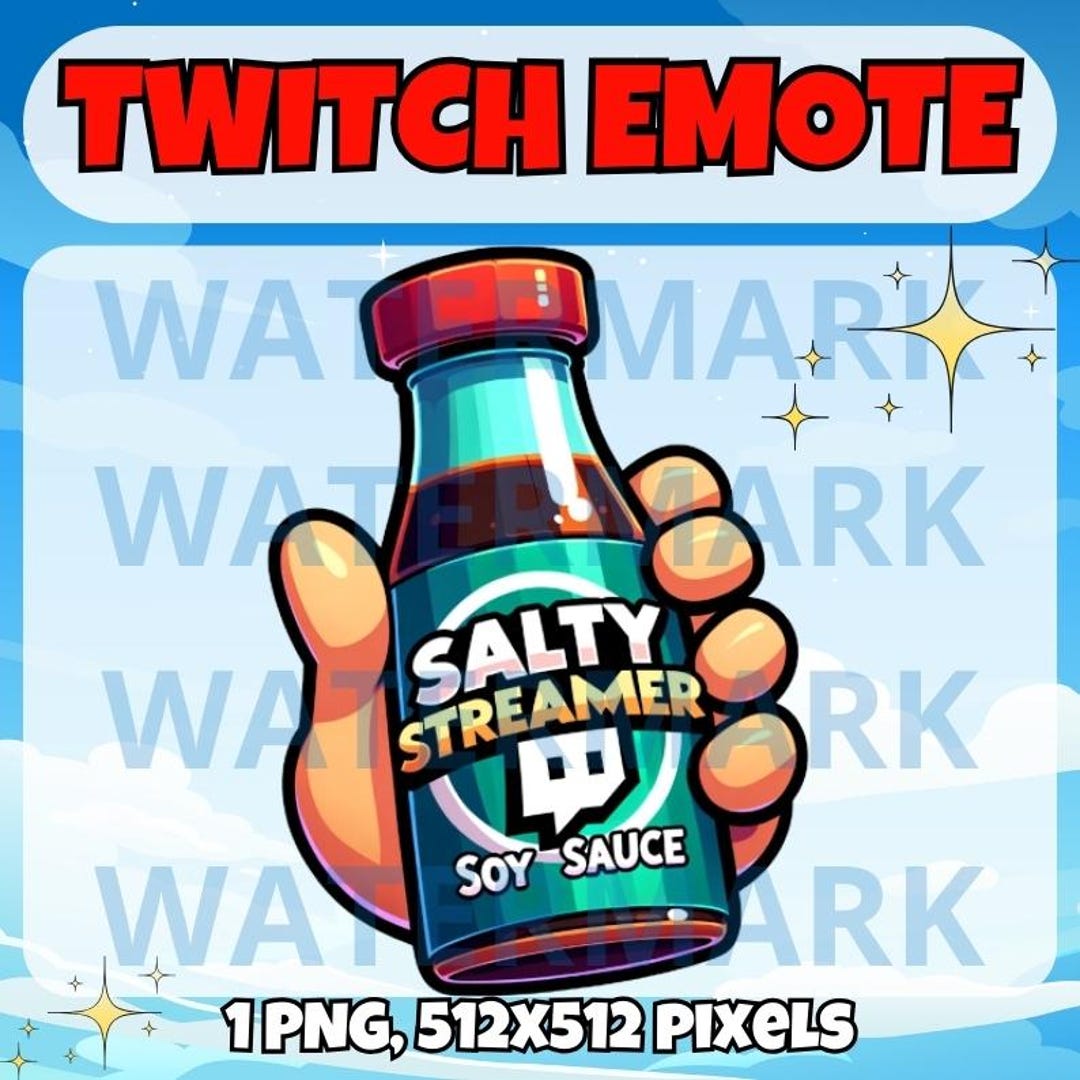 Salty Twitch Emote - Funny Emote for Twitch Discord Youtube Kick ...