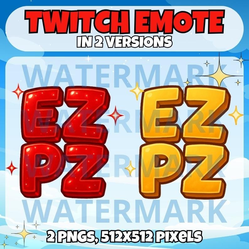 EZPZ Twitch Emote - Funny Emote for Twitch Discord Youtube Kick Tiktok ...