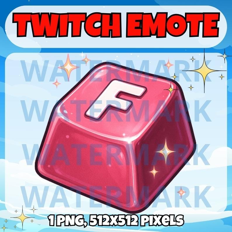 Pink F Key Twitch Emote - Funny Emote for Twitch Discord Youtube Tiktok ...