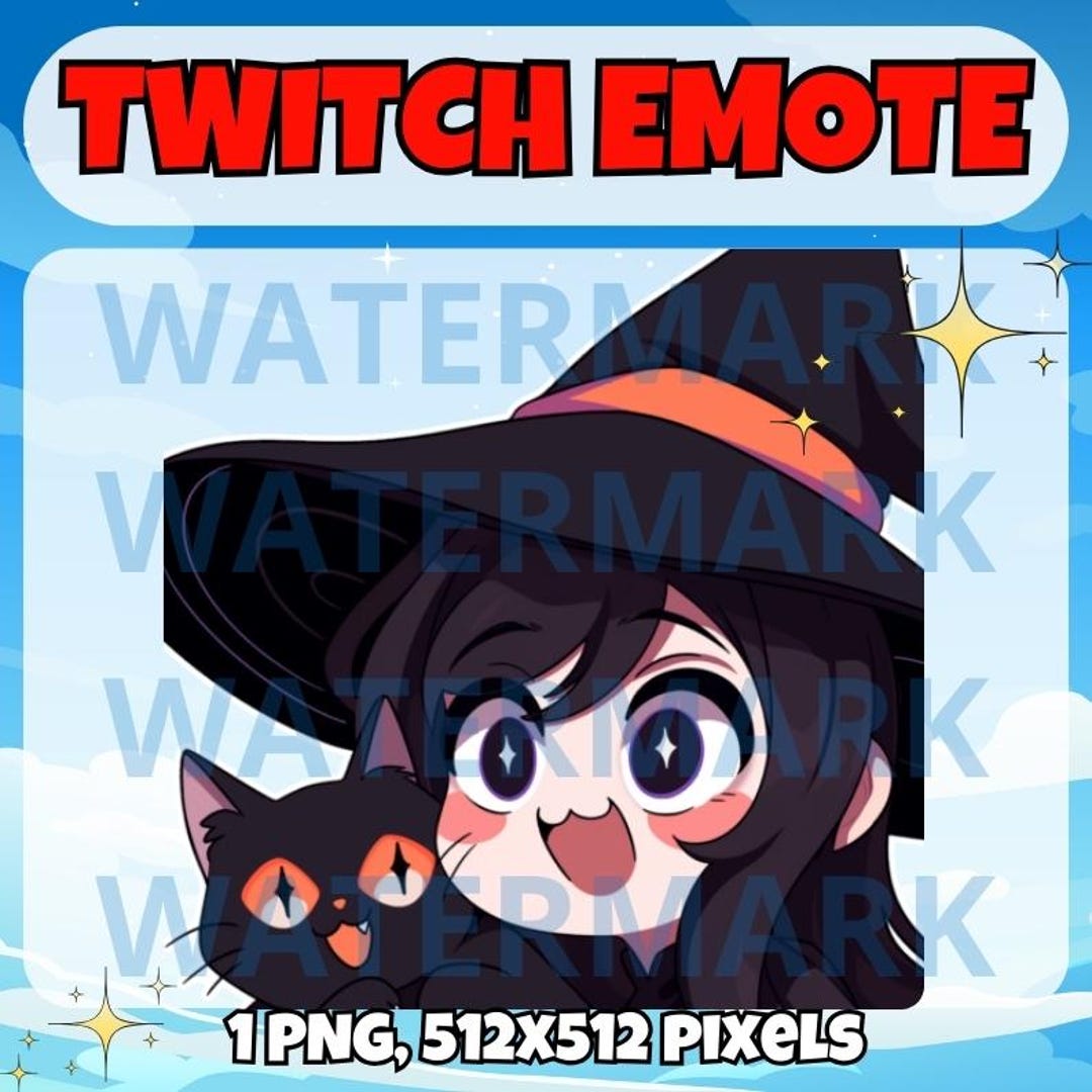 Witch Twitch Emote - Cute Emote for Twitch Discord Youtube Kick Streams ...