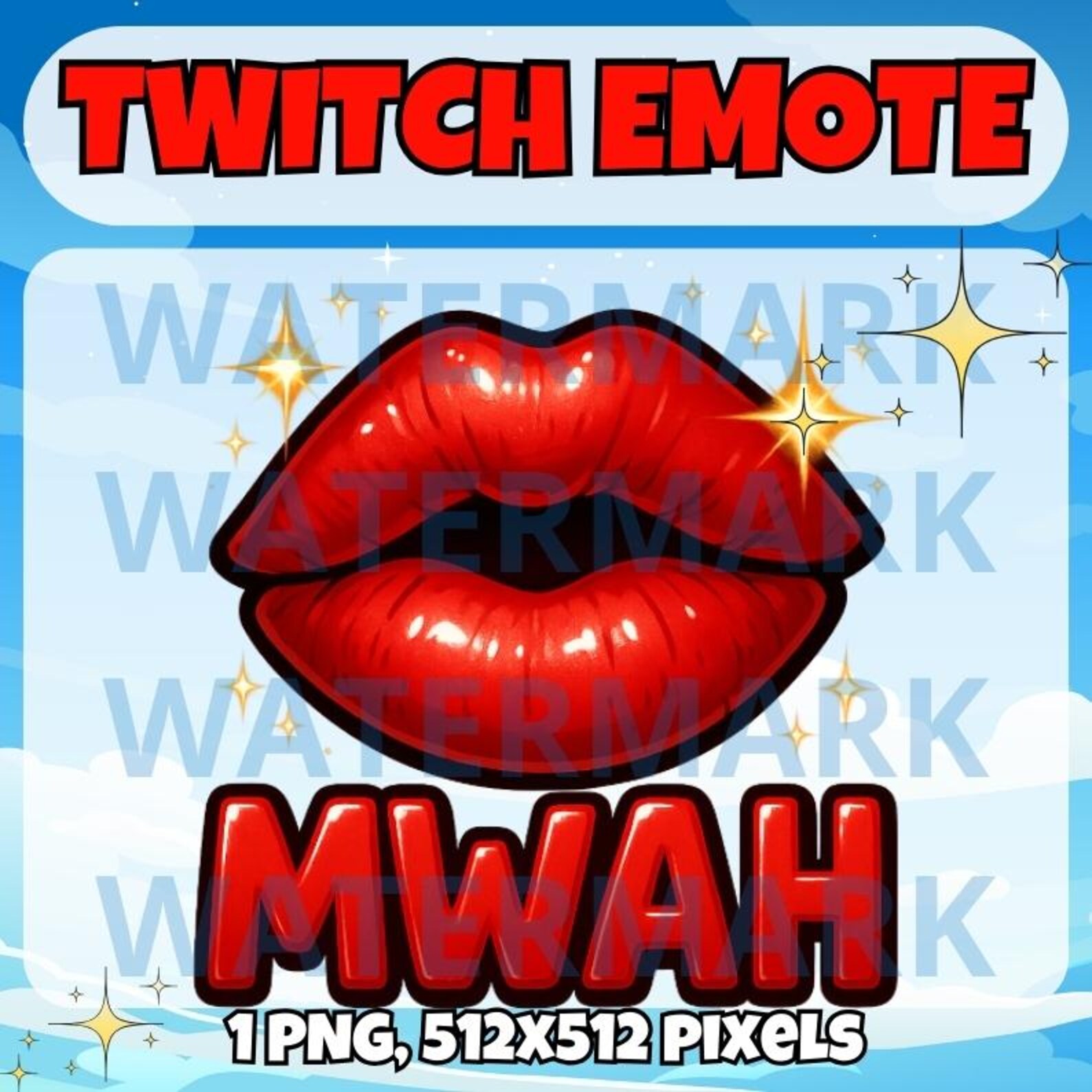 Mwah Twitch Emote - Funny Emote for Twitch Discord Youtube Tiktok ...