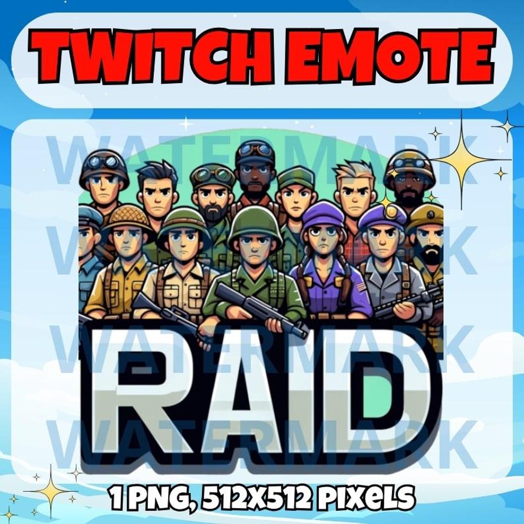 Raid Twitch Emote - Funny Emote for Twitch Discord Youtube Kick Streams ...
