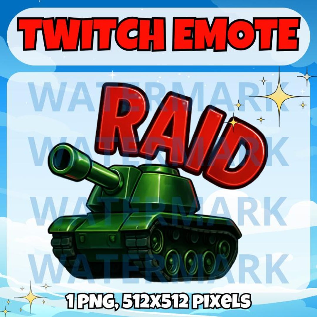 Tank Raid Twitch Emote - Funny Emote for Twitch Discord Youtube Kick ...