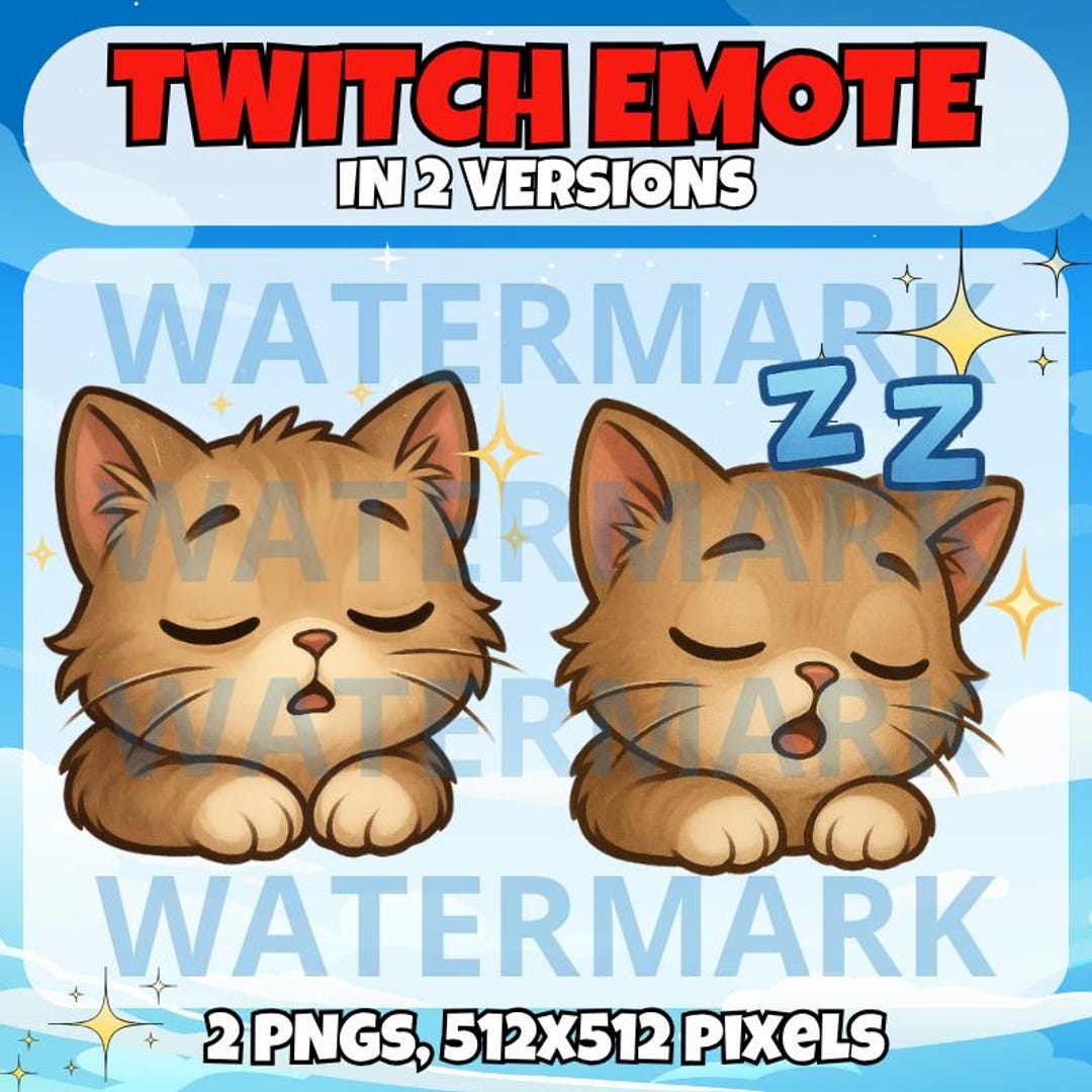Sleeping Cat Twitch Emote - Cute Emote for Twitch Discord Youtube ...