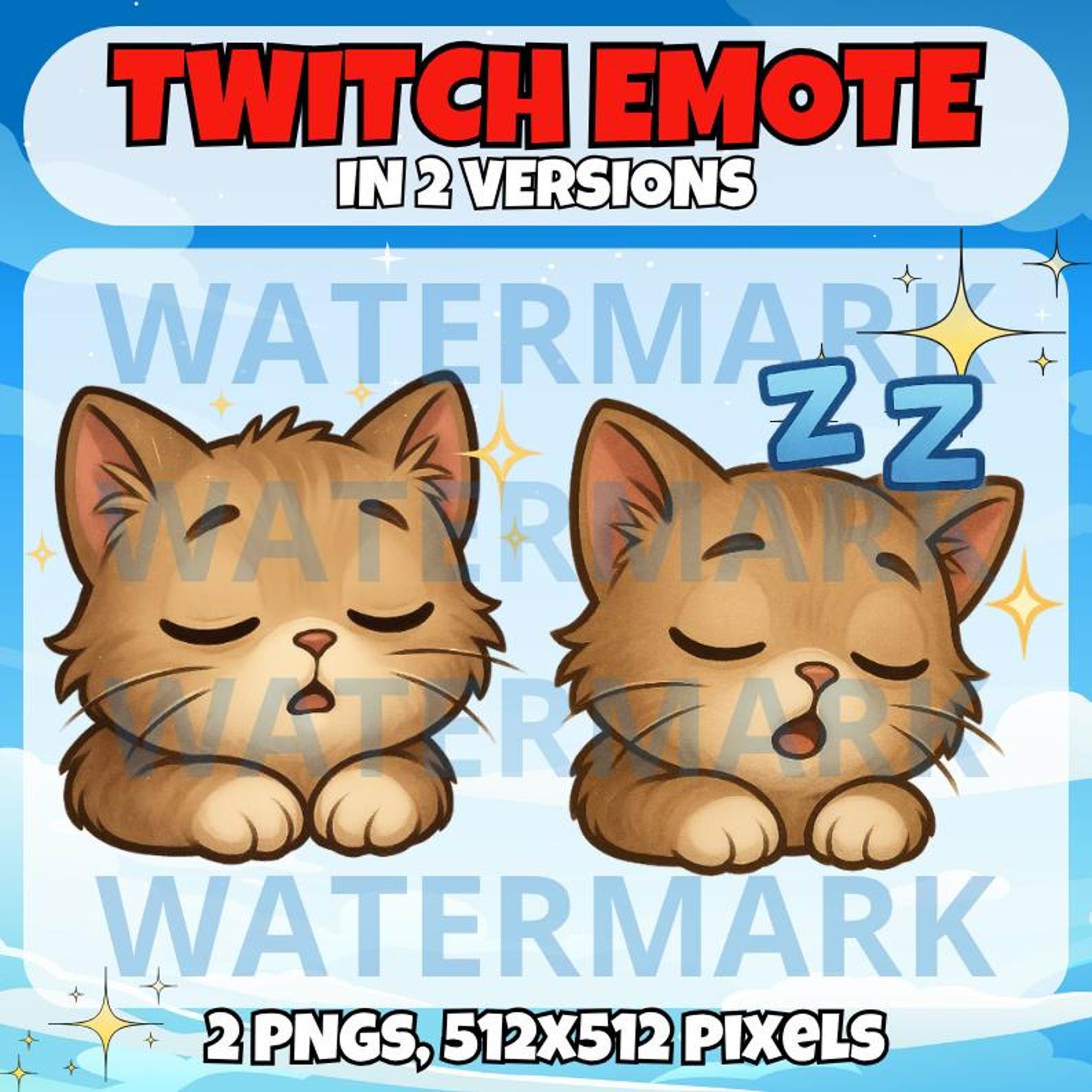 Sleeping Cat Twitch Emote - Cute Emote for Twitch Discord Youtube ...