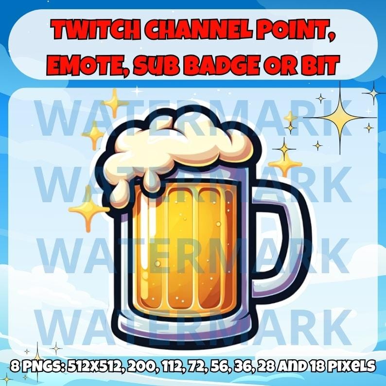 Beer Twitch Emote, Channel Points, Sub Badge or Bit Graphics - Streamer ...